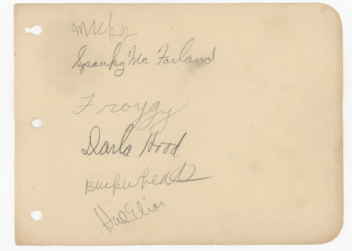 Our Gang (Little Rascals) Child Star Autographs Including Darla Hood ...