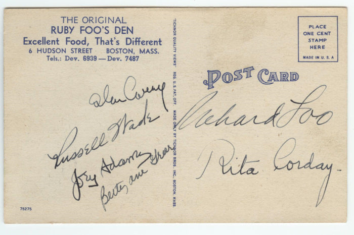 Richard Loo, Jane (Bettejane) Greer, Russell Wade, and More Autographe ...